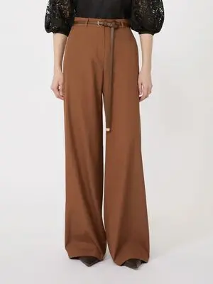 Max Mara Cotton Poplin Trousers With Belt