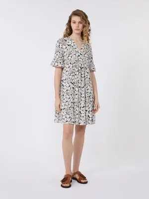 Max Mara Printed Cotton Jersey Kaftan Dress - Black