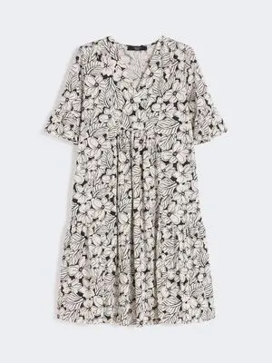 Max Mara Printed Cotton Jersey Kaftan Dress - Black