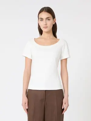 Max Mara Fitted Jersey Top - White