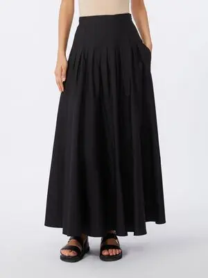 Max Mara Long Cotton Poplin Skirt