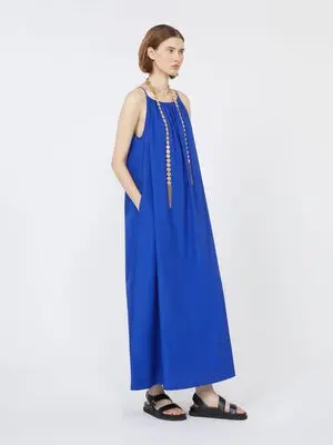 Max Mara Cotton Poplin Maxi Dress - Navy