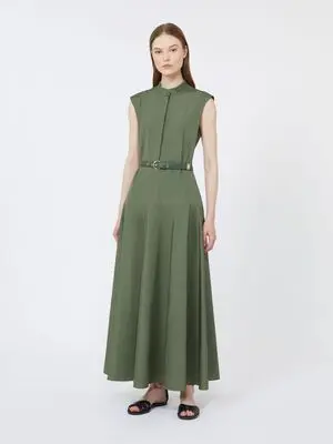 Max Mara Cotton Poplin Circle Dress - Kaki