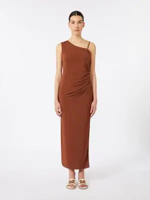 Max Mara Jersey One-shoulder Dress - Chocolate