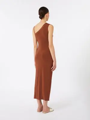 Max Mara Jersey One-shoulder Dress - Chocolate