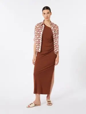 Max Mara Jersey One-shoulder Dress - Chocolate