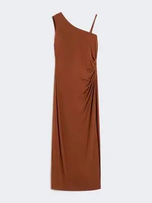 Max Mara Jersey One-shoulder Dress - Chocolate