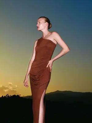 Max Mara Jersey One-shoulder Dress - Chocolate