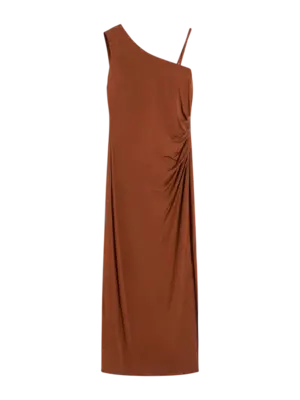 Max Mara Jersey One-shoulder Dress - Chocolate