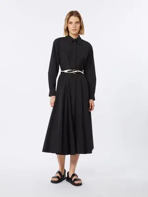Max Mara Long Poplin Shirt Dress - Black