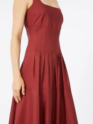 Max Mara Poplin Fit-and-flare Dress - Brick Red