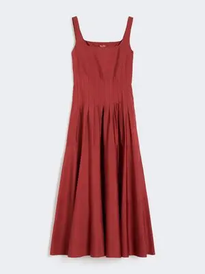 Max Mara Poplin Fit-and-flare Dress - Brick Red