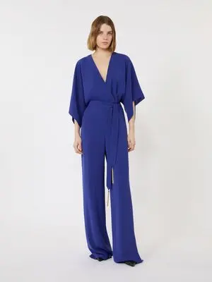 Max Mara Lightweight Cady Jumpsuit - Cornflower Blue