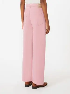 Max Mara Cotton And Linen Straight Fit Trousers - Peony