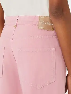Max Mara Cotton And Linen Straight Fit Trousers - Peony