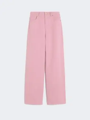 Max Mara Cotton And Linen Straight Fit Trousers - Peony