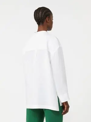 Max Mara Pure Linen Mandarin-neck Shirt - Optical White