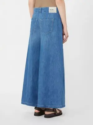 Max Mara Wide-fit Cotton And Linen Denim Trousers