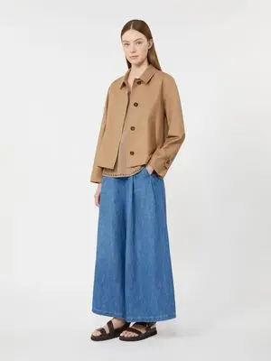 Max Mara Wide-fit Cotton And Linen Denim Trousers