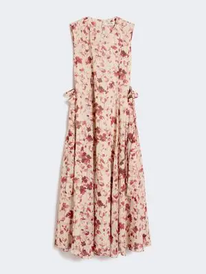 Max Mara Printed Ramie Canvas Maxi Dress - Pink