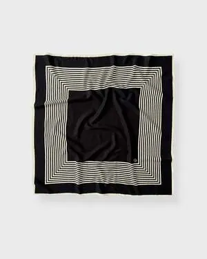 LE SCARF Scarf Wool Striped Svart/creme - Svart,creme