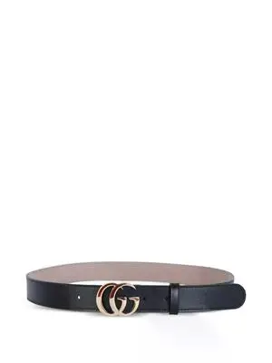 Gucci Interlocking Buckle Leather Belt Black
