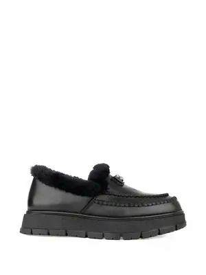 LINDA BAUMANN Emblem Faux-fur Loafers