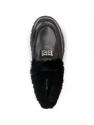 LINDA BAUMANN Emblem Faux-fur Loafers