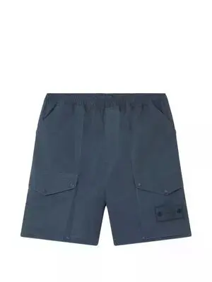 Stone Island All-weather Cotton Canvas S.i. Ghost Shorts - Blue