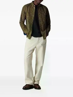 Paul Smith Animal' Print Corduroy Button-down Shirt - Green