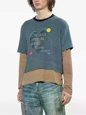 Andersson Bell Heart Message Striped T-shirt