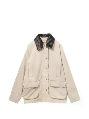 HALFBOY Leather Collar Barn Jacket