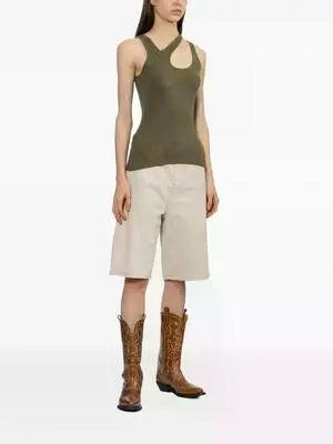HALFBOY Cutout Tank Top - Green
