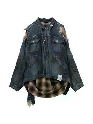 Mihara Yasuhiro Distressed Layered Jacket - Blue