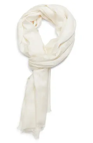 FERRAGAMO Gancini Silk & Wool Fringe Scarf
