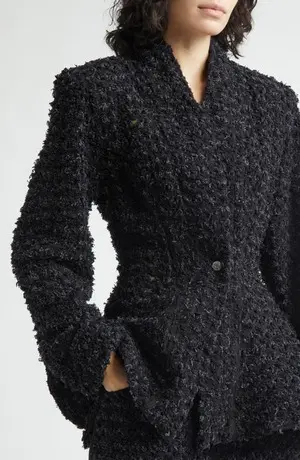 Stella McCartney Laser Bouclé Denim Hourglass Jacket