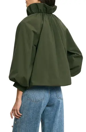 Veronica Beard Circe Faille Bubble Jacket - Army