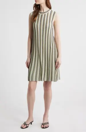 Rag & Bone Victoria Stripe Rib Shift Dress - Blue Multi