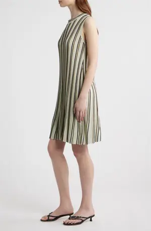Rag & Bone Victoria Stripe Rib Shift Dress - Blue Multi
