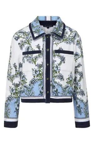 Veronica Beard Novelle Floral Cropped Cardigan