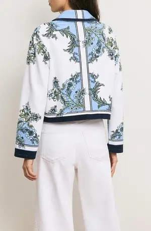 Veronica Beard Novelle Floral Cropped Cardigan