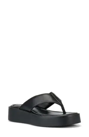 VAGABOND SHOEMAKERS Danya Wedge Flatform Flip Flop - Black/black