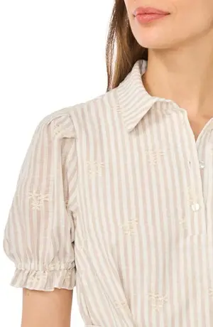 Vince Camuto Short Sleeve Belted Shirtdress