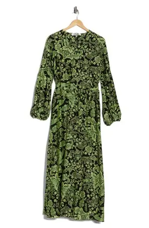 Diane Von Furstenberg Floral Tie Waist Maxi Dress