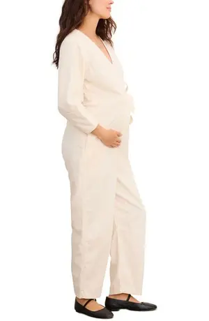 Hatch Drapey Denim Easy-nurse Jumpsuit