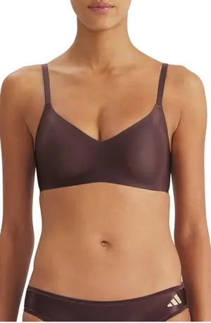 ADIDAS ORIGINALS Bonded Wireless T-shirt Bra - Shadow Brown
