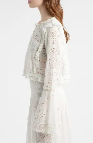 LoveShackFancy Hawthorn Cotton Broderie Anglaise Top