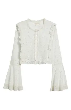 LoveShackFancy Hawthorn Cotton Broderie Anglaise Top