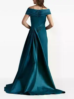 Tadashi Shoji Pleated Off-shoulder Maxi Dress - Blue