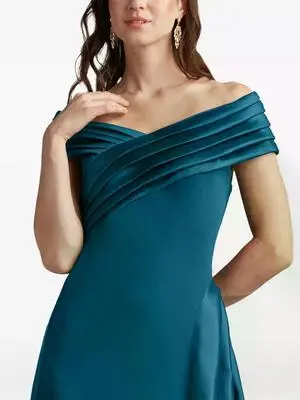 Tadashi Shoji Pleated Off-shoulder Maxi Dress - Blue